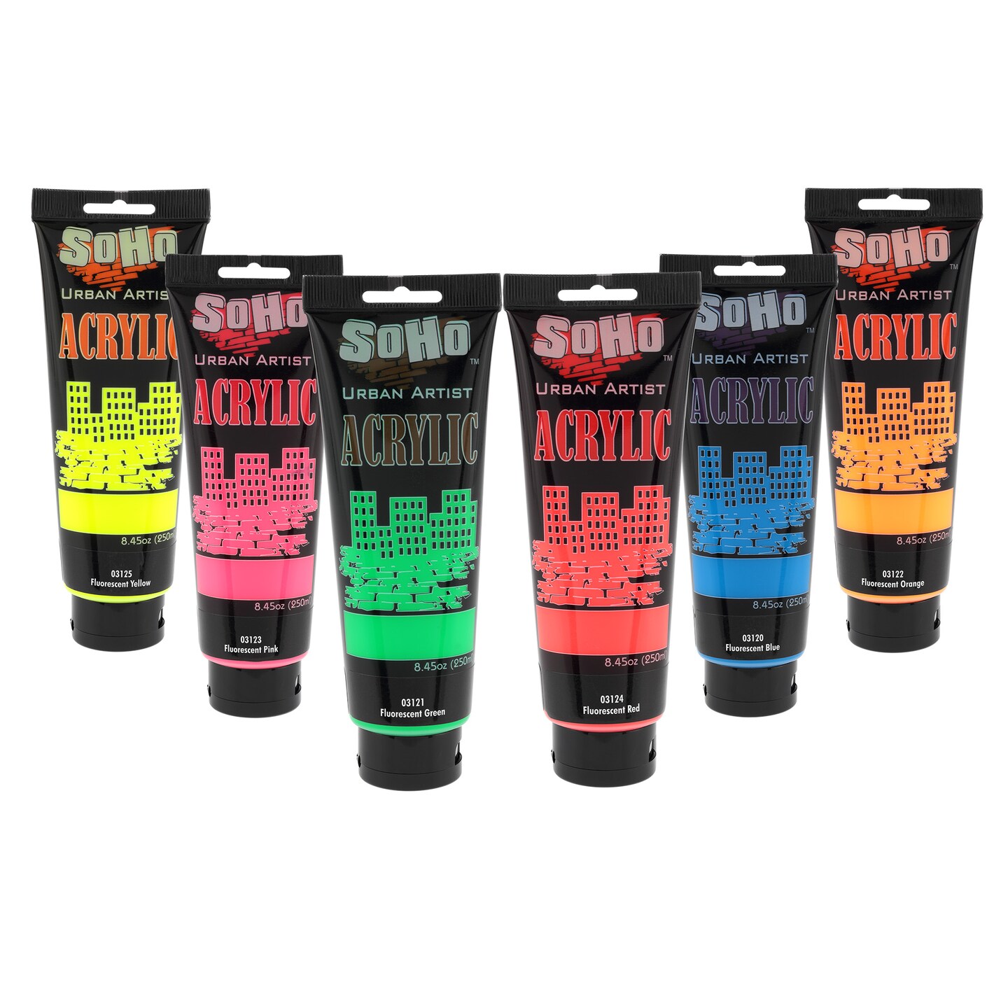 SoHo Urban Artist Heavy Body Acrylic Paint - Set of 6 - Fluorescent ...