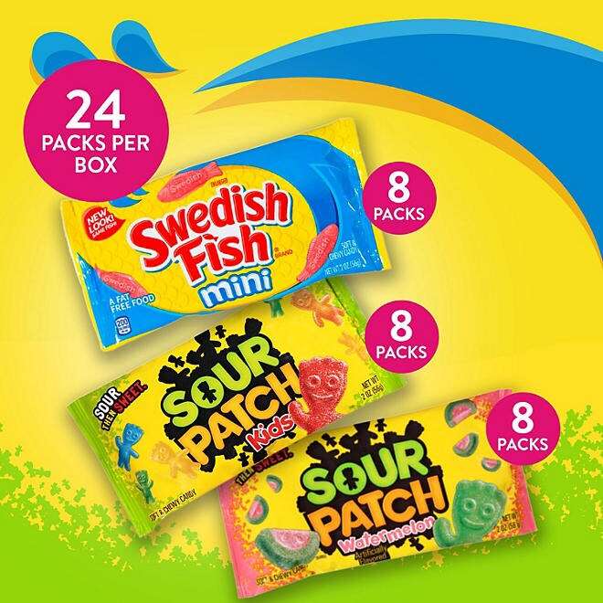 SOUR PATCH KIDS & SWEDISH FISH Variety Pack Candy 2 oz. 24 pk. | Michaels
