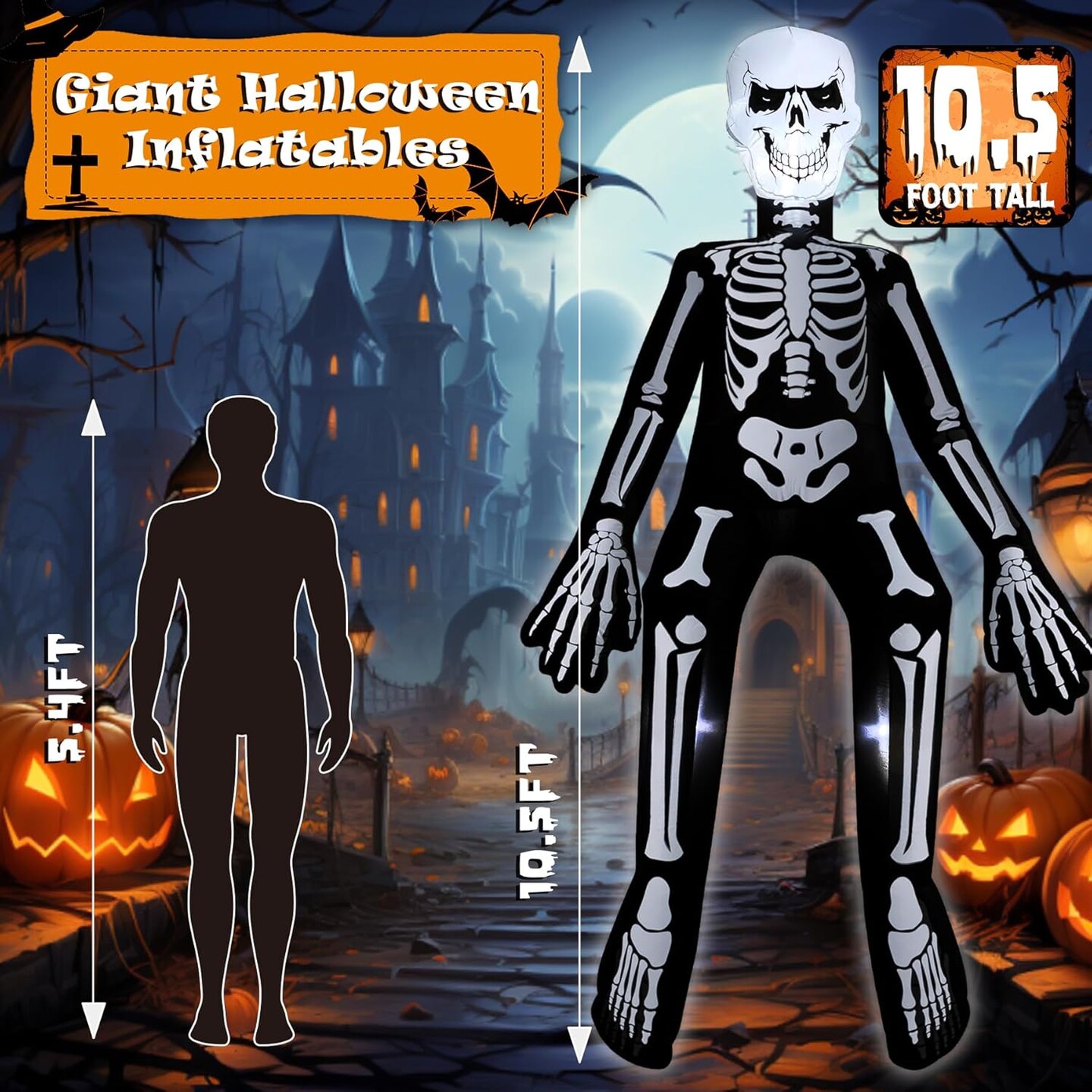 Inflatable Halloween Decorations - Outdoor Light Up 10.5 FT Giant ...