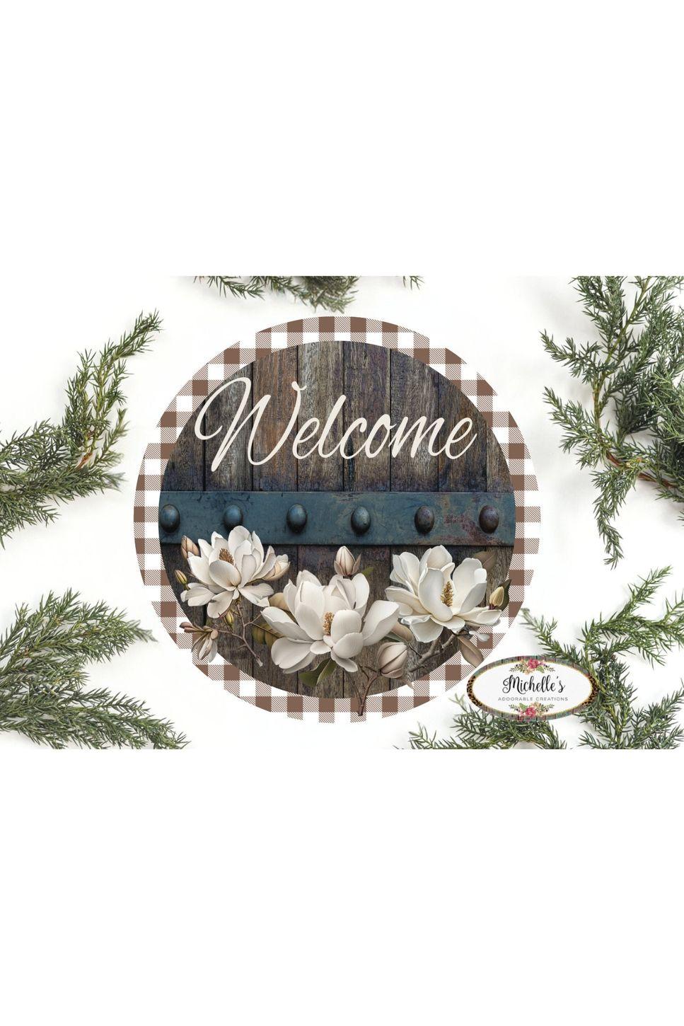 Magnolia Welcome Wood Round Sign | Michaels