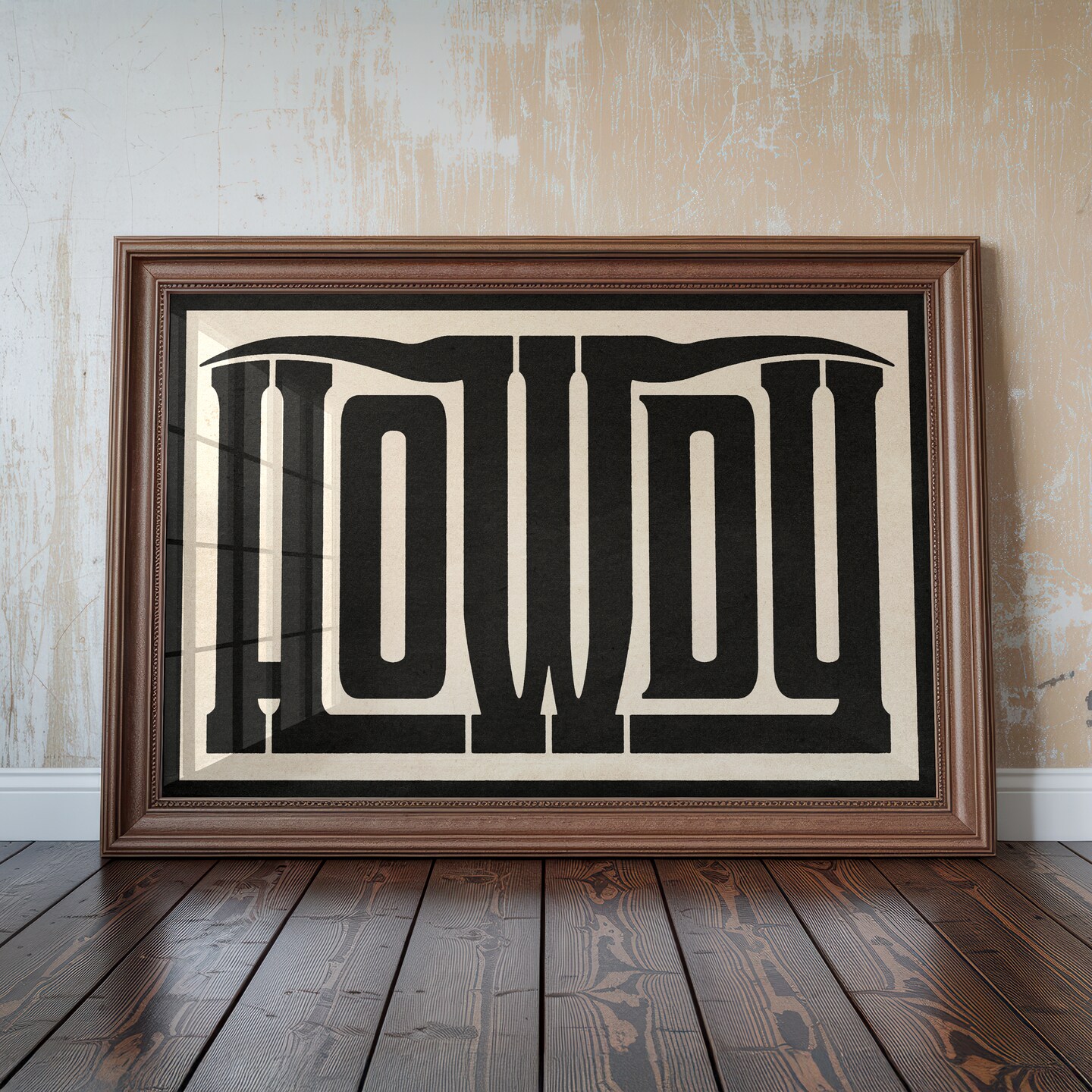 Howdy Poster Gift for Home, Bold Western Typography Wall Art ...