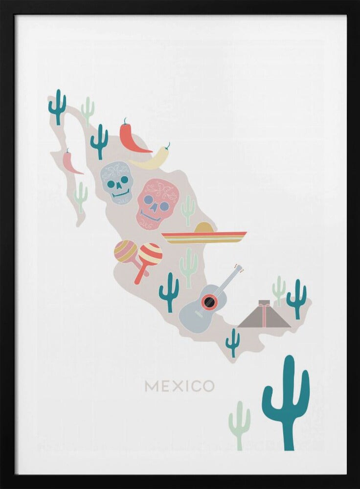 Mexico Map No 1 by Pictufy Studio II Framed Art | Michaels
