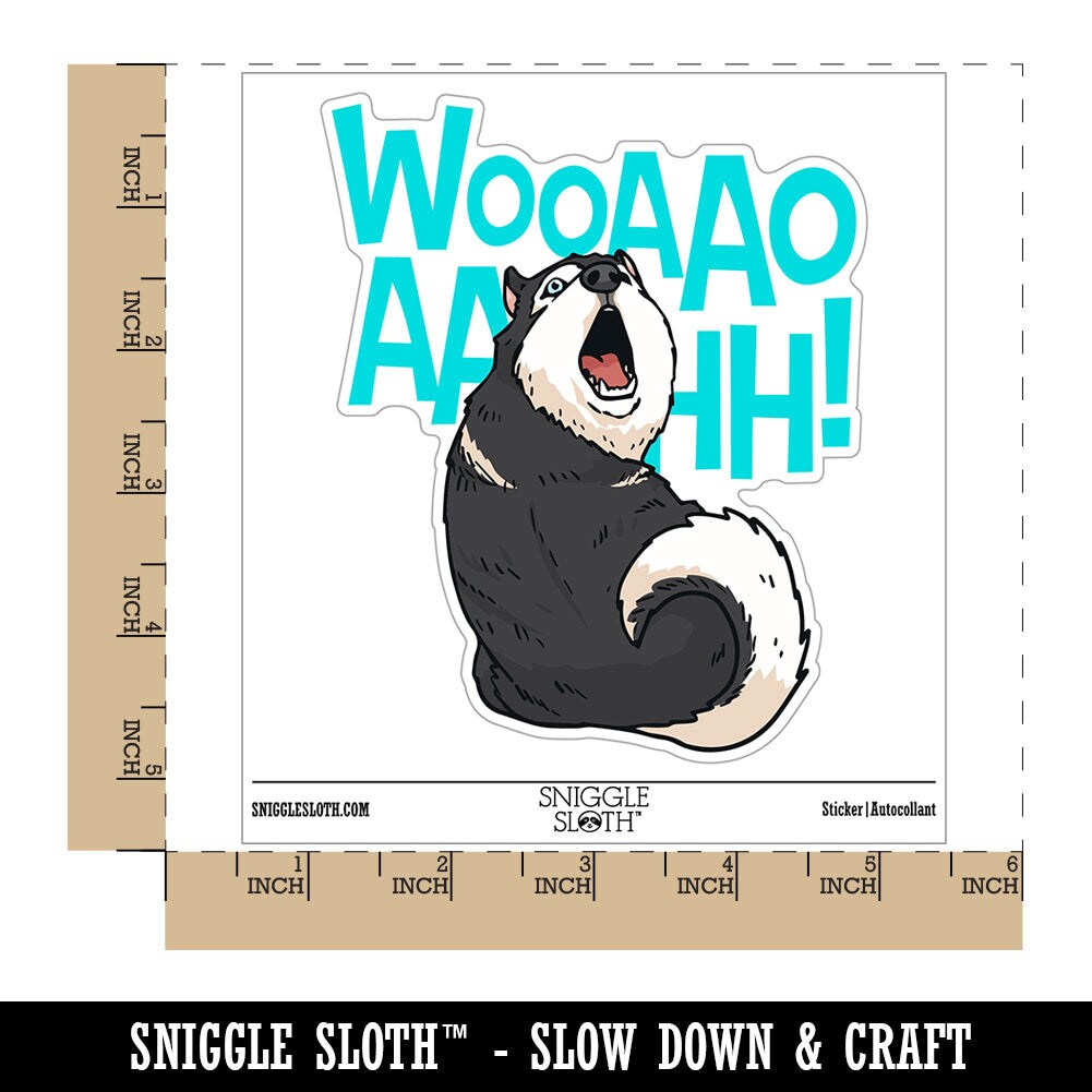 Water Bottle Sticker Set Dramatic Siberian Husky Dog Screaming Howling ...