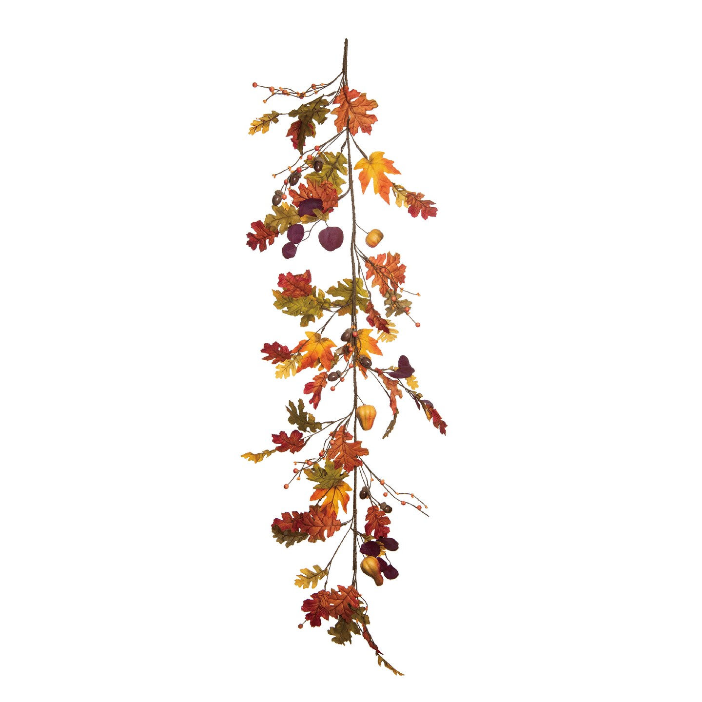 Transpac 59" Orange Harvest Maple Leaves Garland, Polyester, Assorted ...