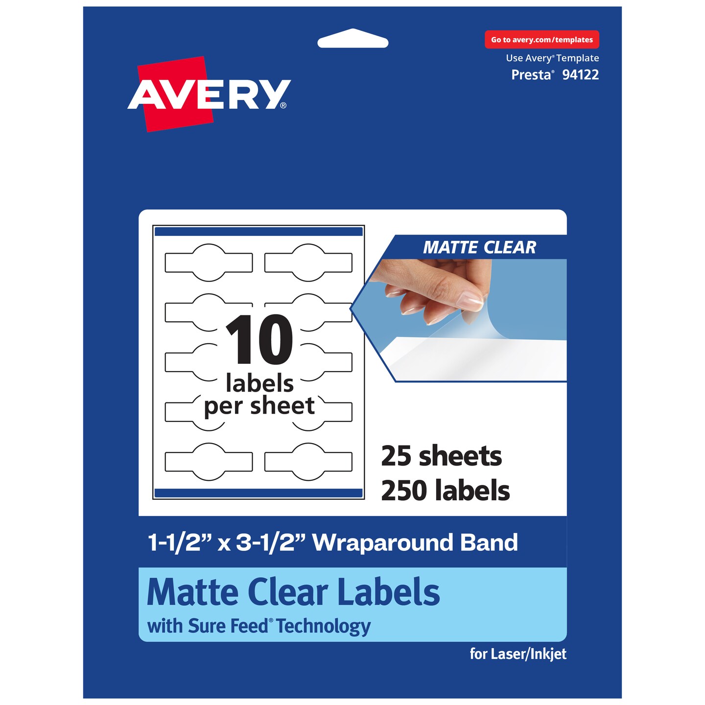 Avery Matte Clear Labels, 1-1/2" x 3-1/2" Wraparound | Michaels