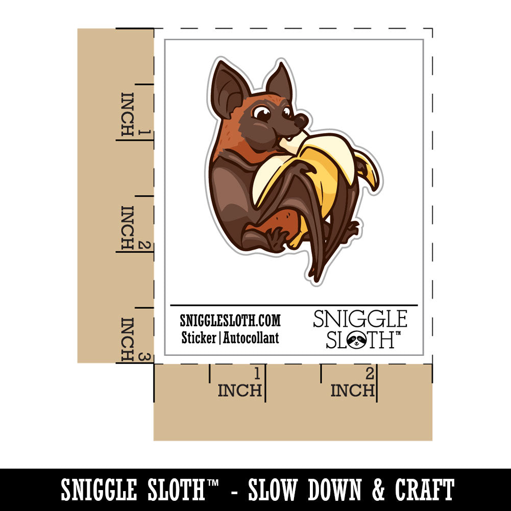 Water Bottle Sticker Set Fruit Bat Eating Banana Cute Waterproof Vinyl ...