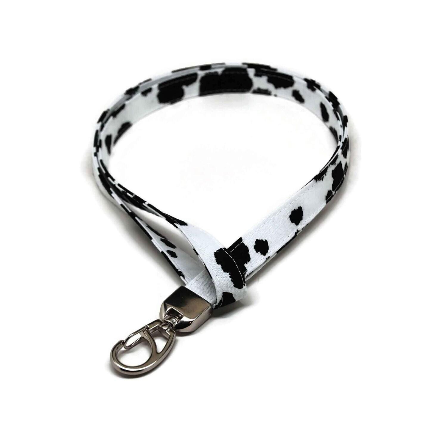 Cow Lanyard - Animal Print Fabric ID Badge Holder for Your Name Tag or ...