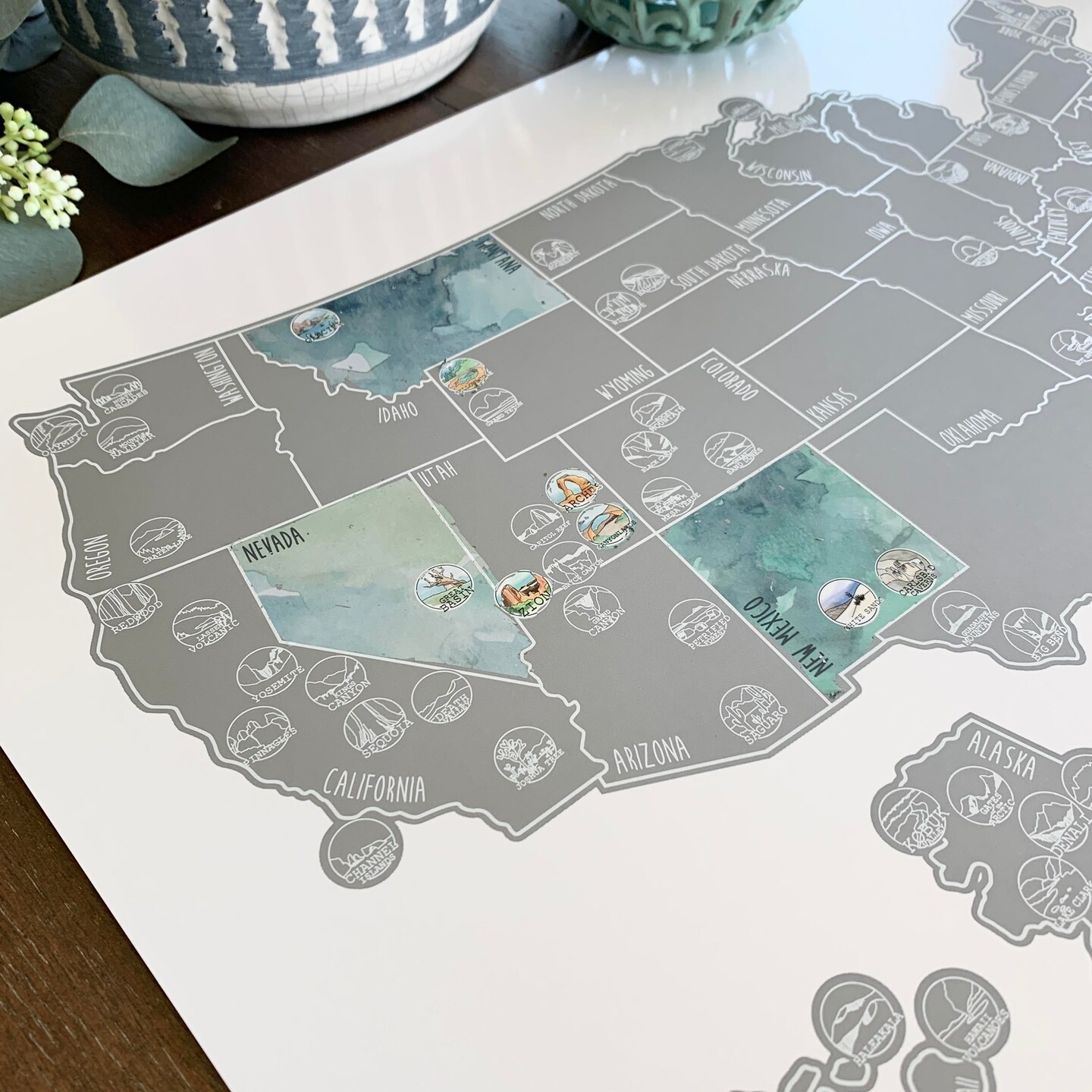 National Park Scratch Off Map, Foil Color: Silver | MakerPlace by Michaels