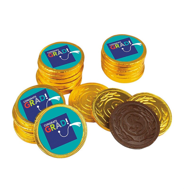 5.5 oz. Congrats Grad Foil Wrapped Chocolate Coins 30 Pieces | Michaels