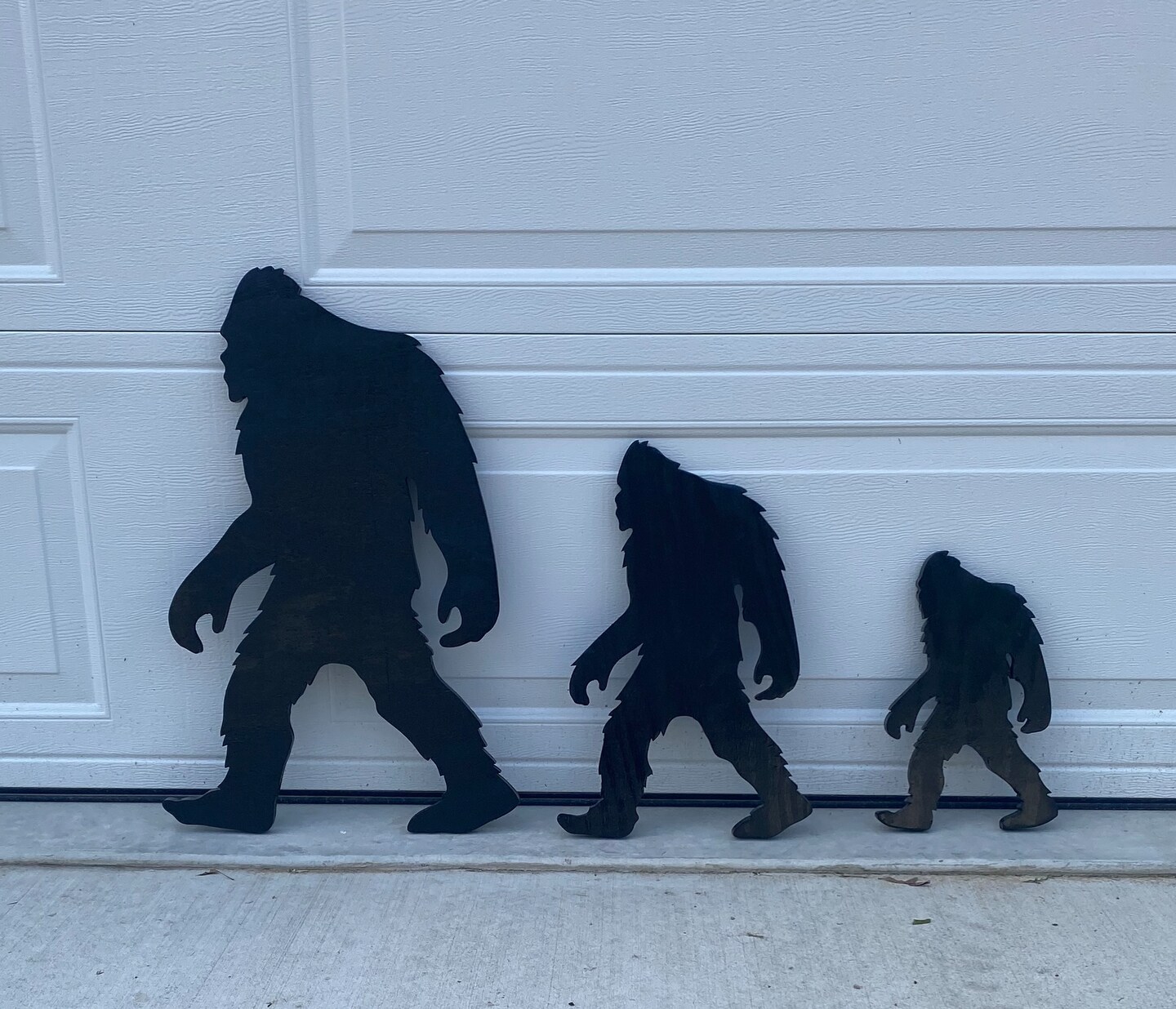 Bigfoot Sasquatch Wood Outdoor Yard Art, Set of 3 Bigfoots, Yeti Lawn ...
