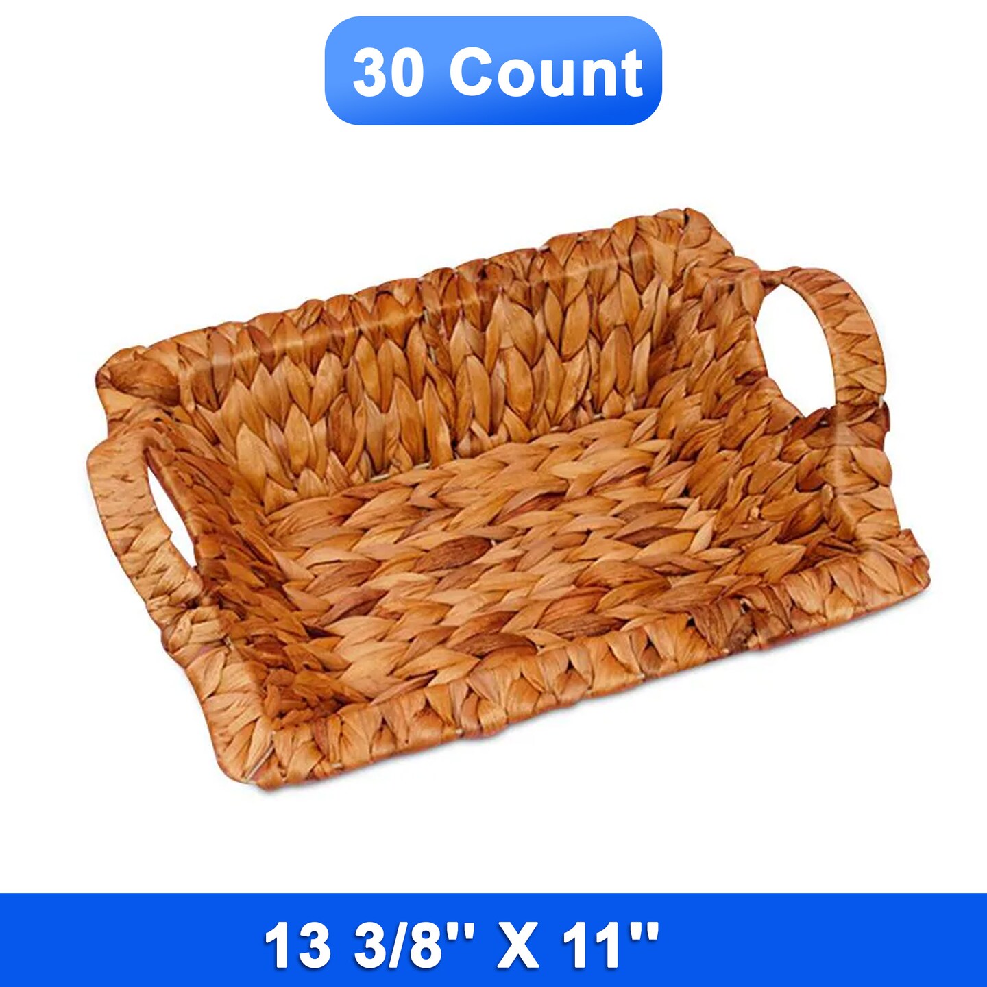 Natural Rush Flat Edge Rectangular Basket Trays 13 3/8" x 11" x 3 1/8 ...