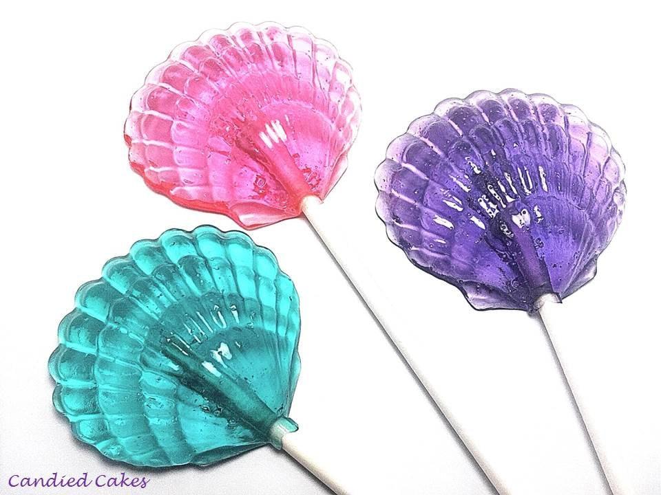 12 CLAMSHELL Lollipops - Mermaid Party,Beach Wedding Party Favors ...