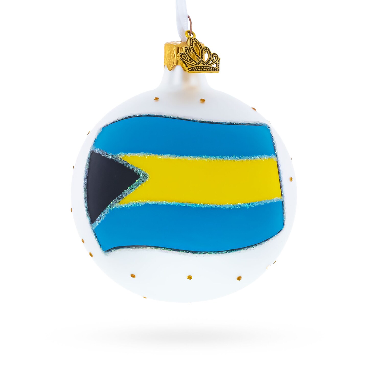 Flag of Bahamas Glass Ball Christmas Ornament 3.25 Inches | Michaels