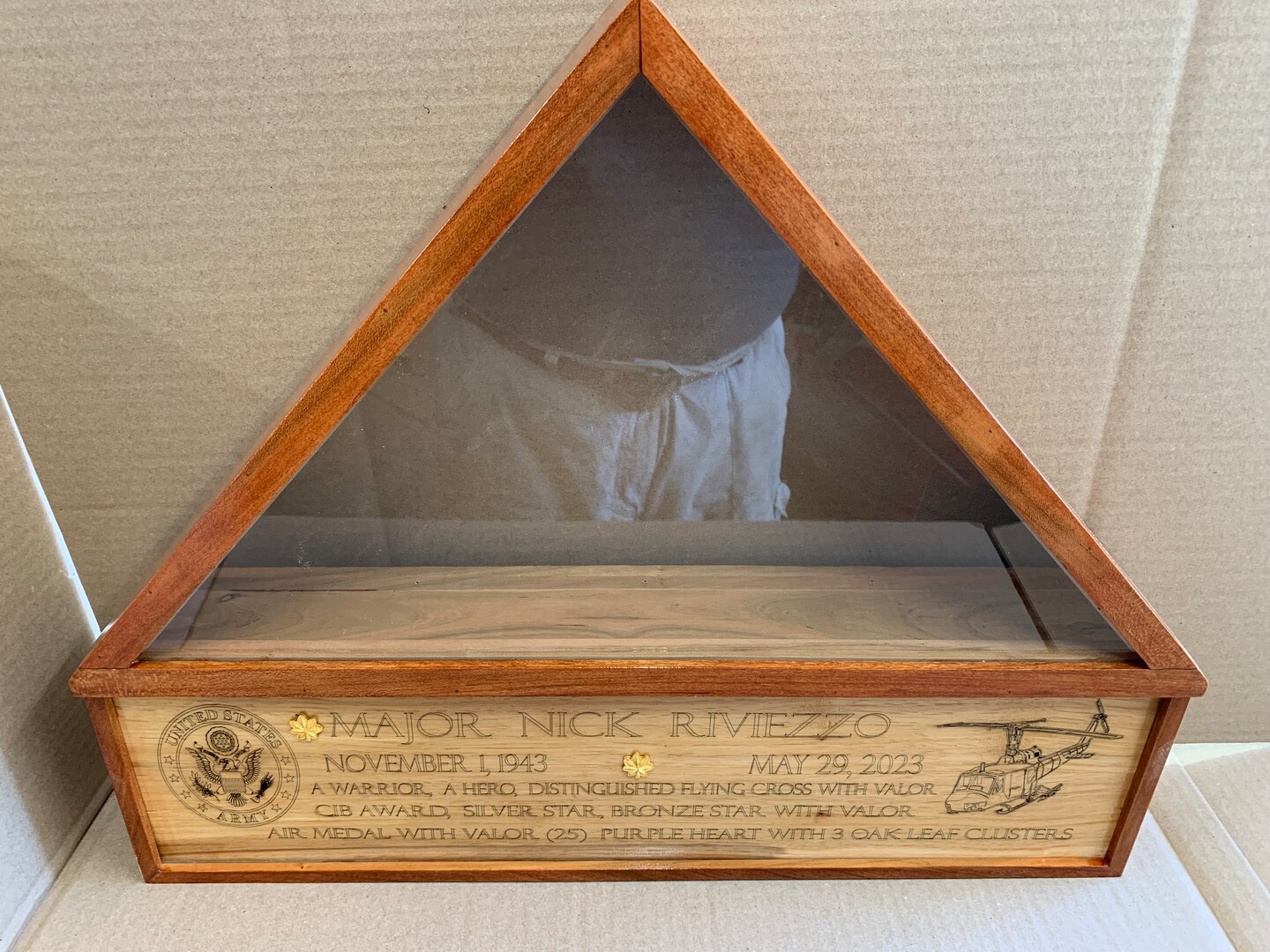 Memorial flag display box with personalization | MakerPlace by Michaels