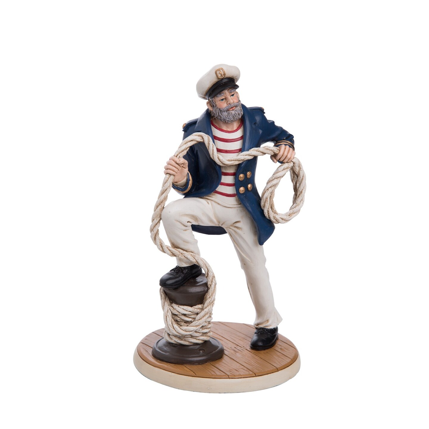 5.9" Sailing Captain w/ Rope Handcrafted Decorative Tabletop Coastal ...