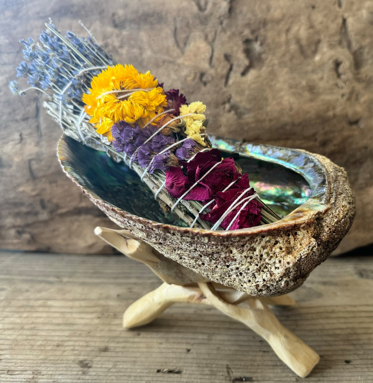 SERENITY SMUDGE KIT, smudge stick, abalone shell, and stand. Meditation ...