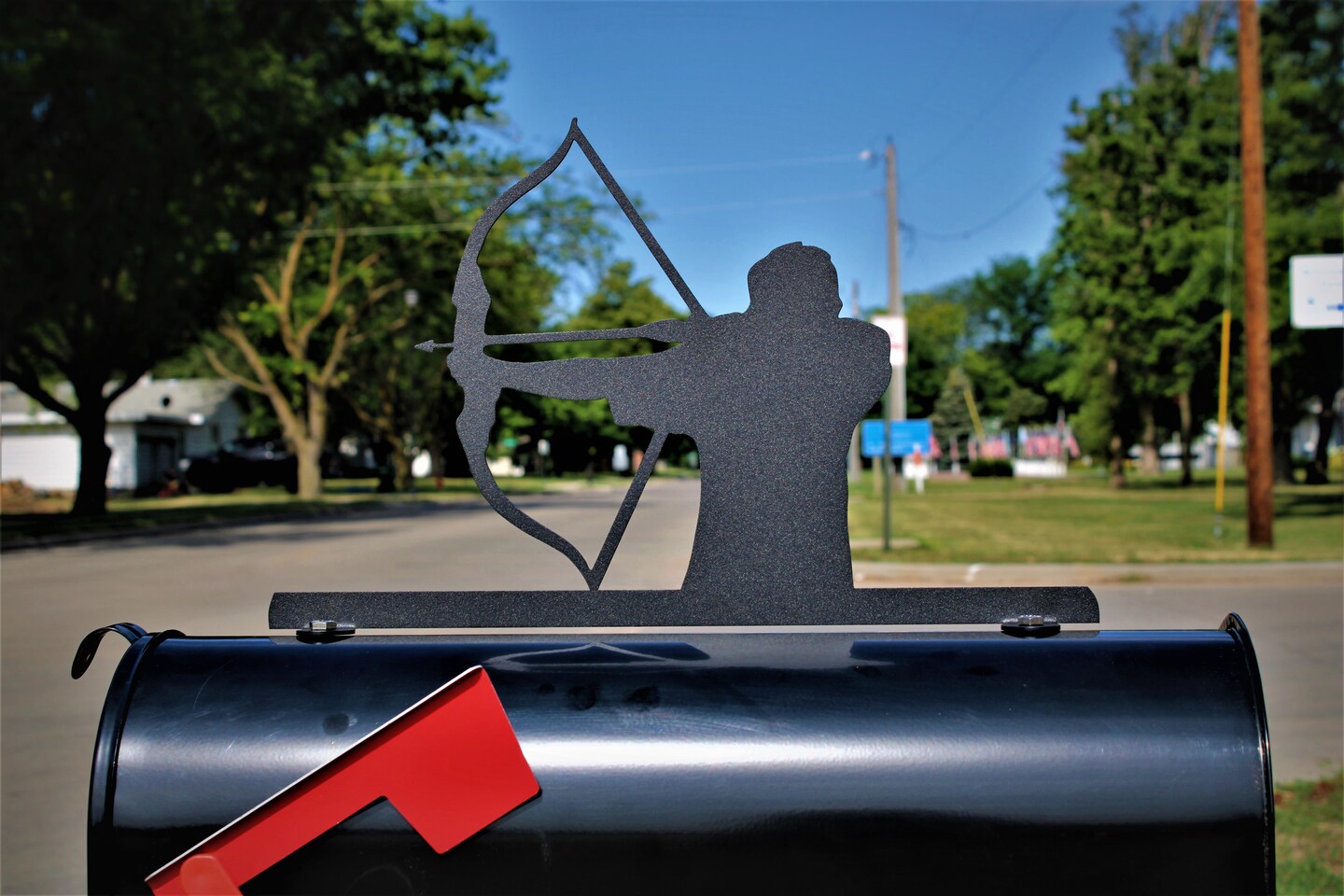 Archery Bow and Arrow Metal Mailbox Topper 9.25 Inches Tall - Does Not ...