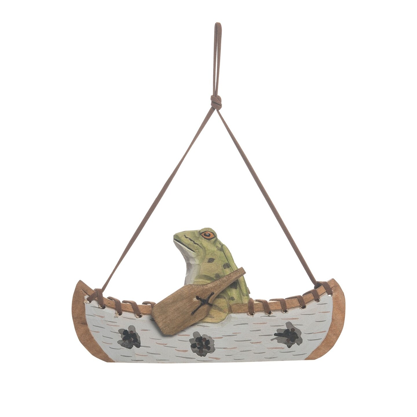 6" Wood Frog In Rowboat Ornament | Michaels