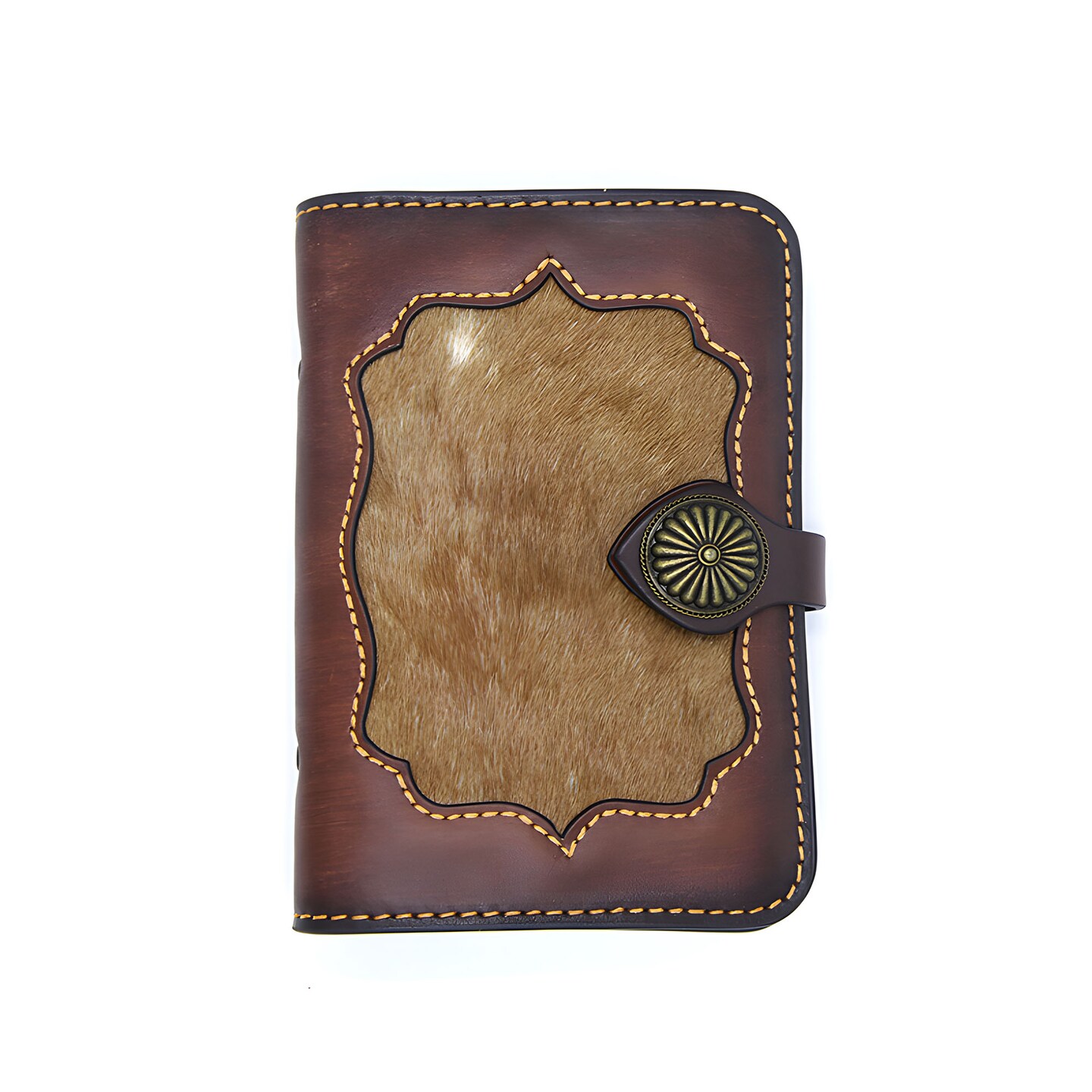 Handmade cowhide notebook leather notepad vintage simple binding ...