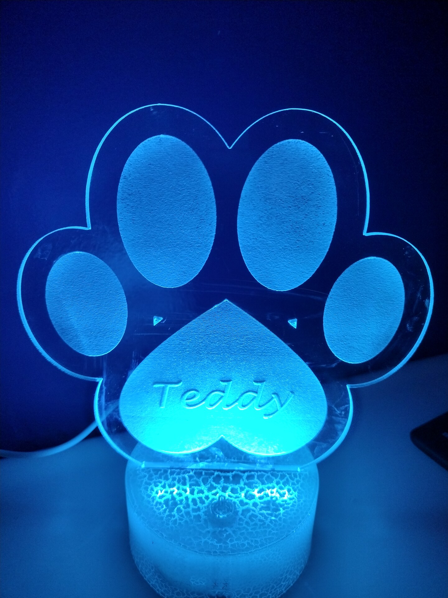 Personalized Paw Print Night Light, Paw Print LED Night Light ...