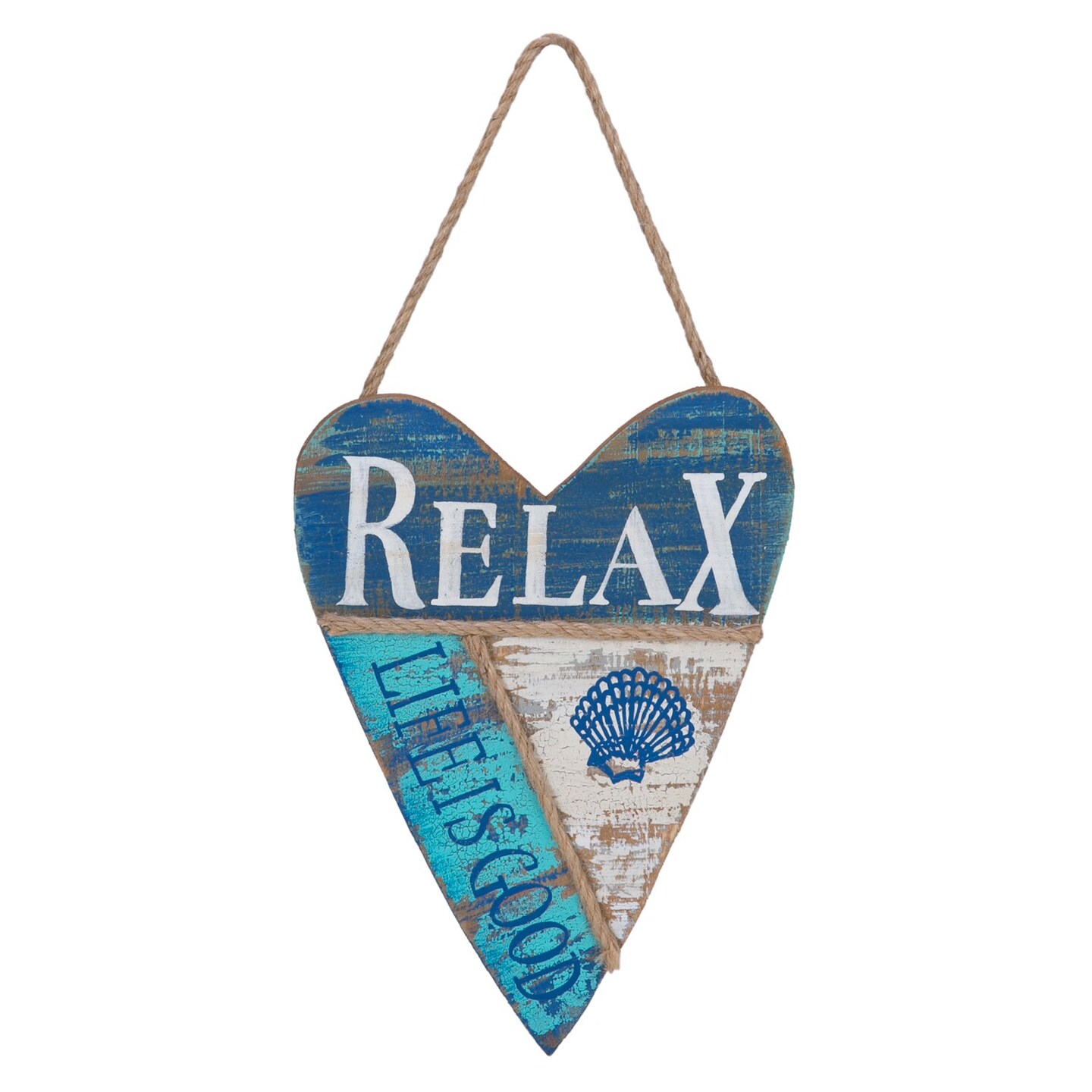 Relax Heart Coastal Plaque Sign Wall Hanging Decor Decoration For The ...