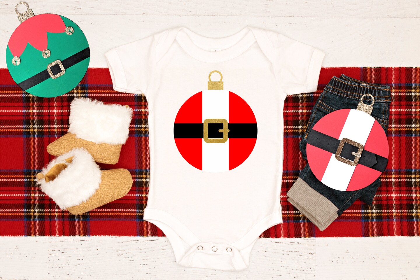 SVG FILE - Santa and Elf Suit Ornaments SVG Duo | MakerPlace by Michaels