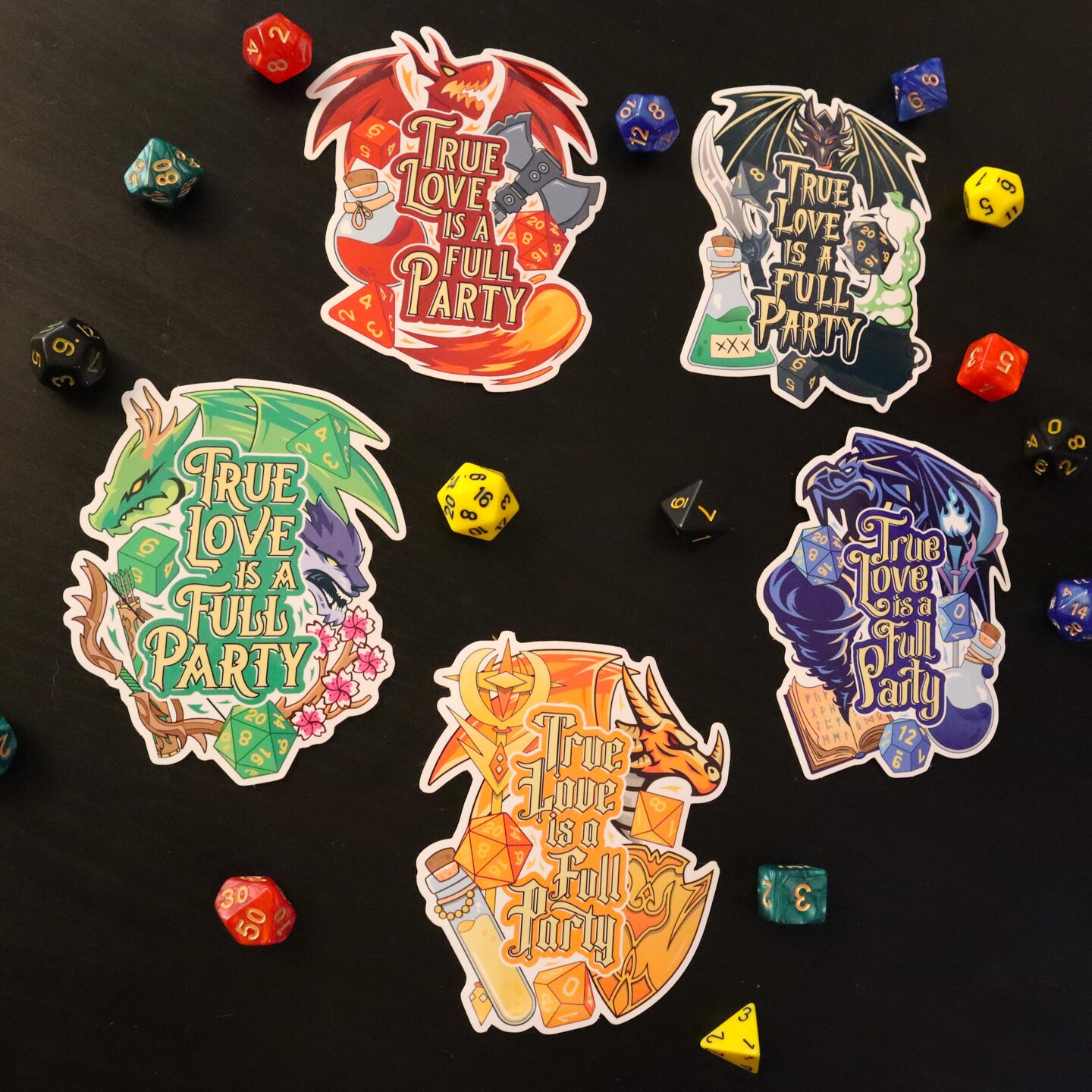 True Love is a Full Party Vinyl Stickers | Nerdy Gift for Tabletop RPG ...