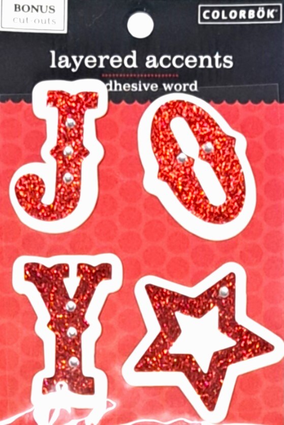 Colorbok Word JOY Glittered Layered Accent Stickers | Michaels