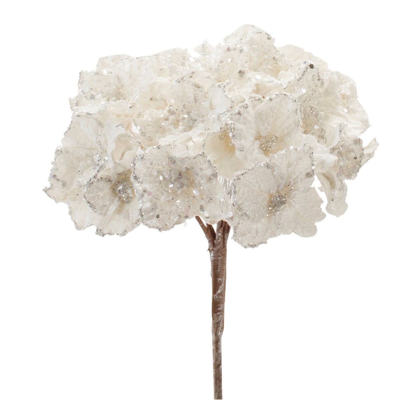 Melrose Beaded Hydrangea Floral Artificial Christmas Stems - 29.5 ...
