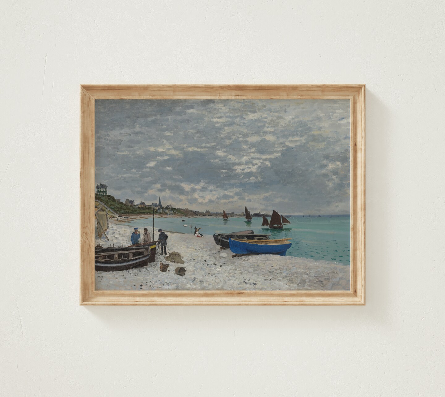 Moody Coastal Painting, Vintage Wall Art Print, Impressionist Beach ...