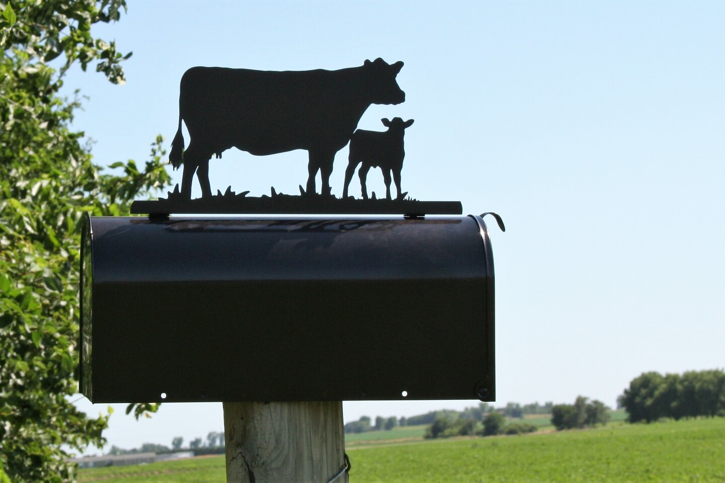 Cow and Calf Pair 2 Metal Mailbox Topper 7.5 Inches Tall - Does Not ...
