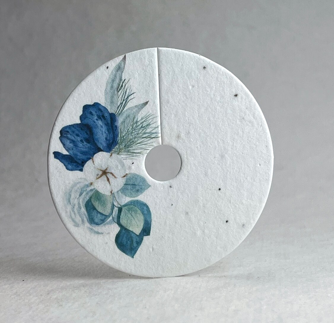 Wildflower Seed Paper Wine Glass Tag - Watercolor Floral Variations - 3 ...