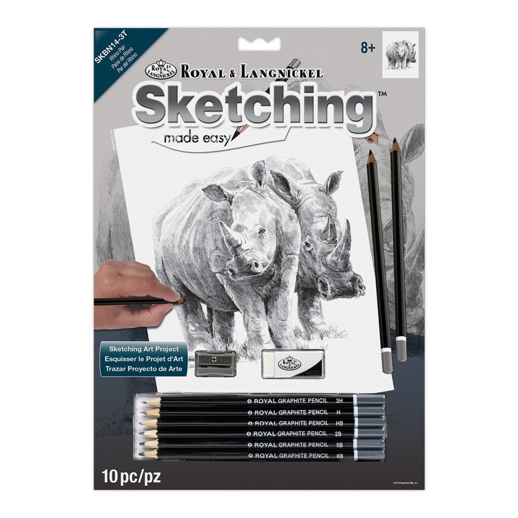 SKBN14 | Sketching Made Easy™ Rhino Pair 10pc 8.75" x 11.75" Sketching ...