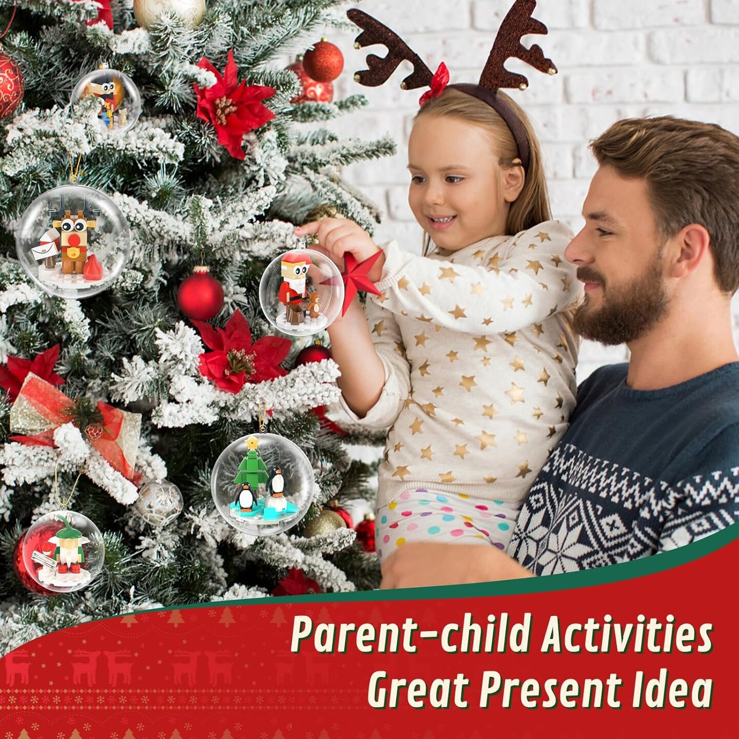 Christmas Ornament Ball Building Block Set, No Rope Crystal Ball for ...