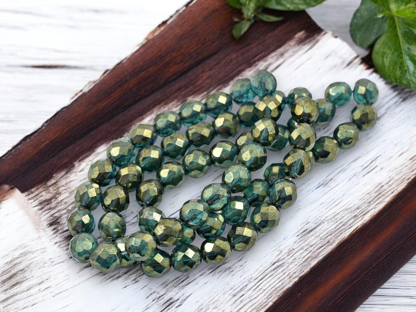 *20* 8mm Gold Lustered Emerald Green Fire Polished Round Beads | Michaels