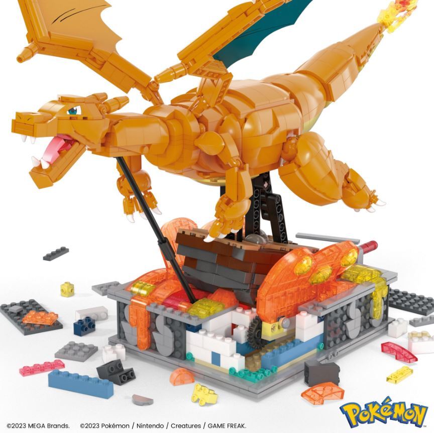 MEGA BLOKS - Pokemon: Build with Motion Charizard, 1664 Piece Building ...