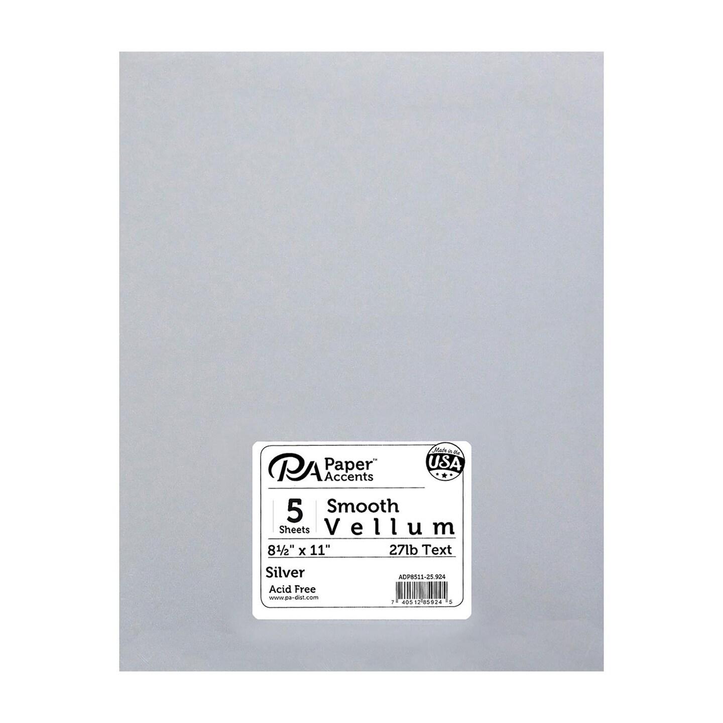Vellum 8.5x11 27lb Silver 5pc | Michaels