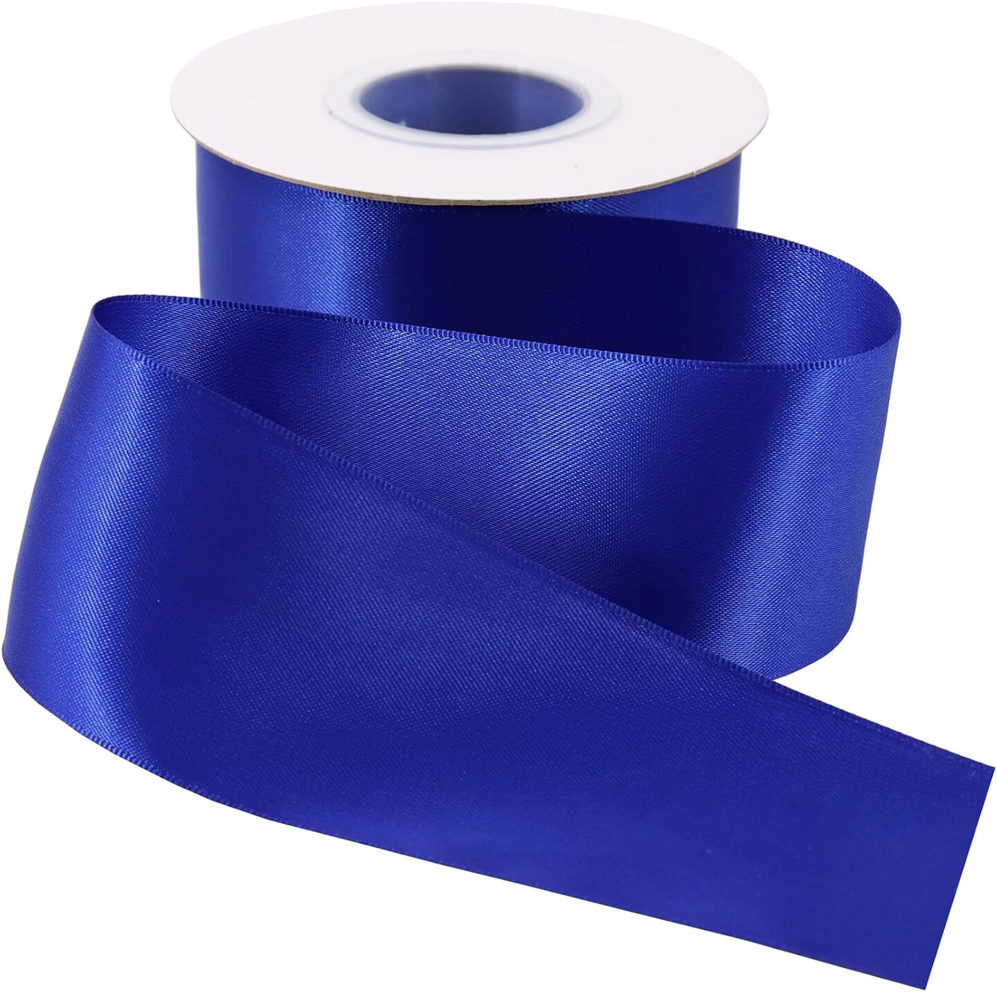 Solid Color Satin Ribbon 2 inch x 25 Yards Roll Cobalt Double Faced for ...