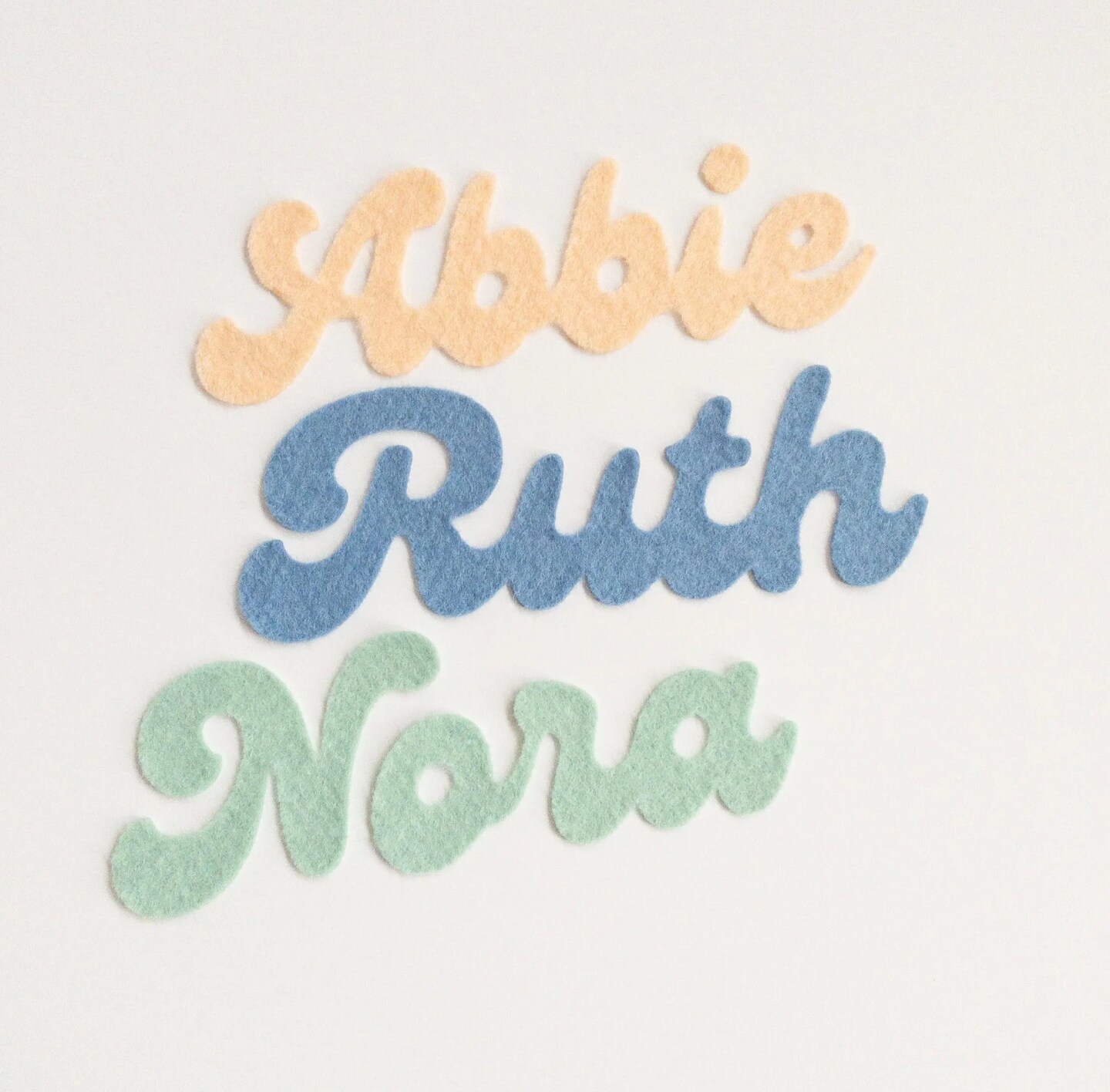 Custom iron on felt names for Christmas stockings name applique felt ...