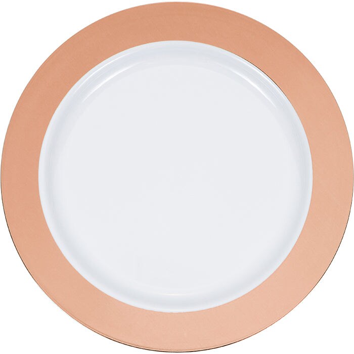 9" Rose Gold Rim Plastic Plate (10/Pkg) | Michaels