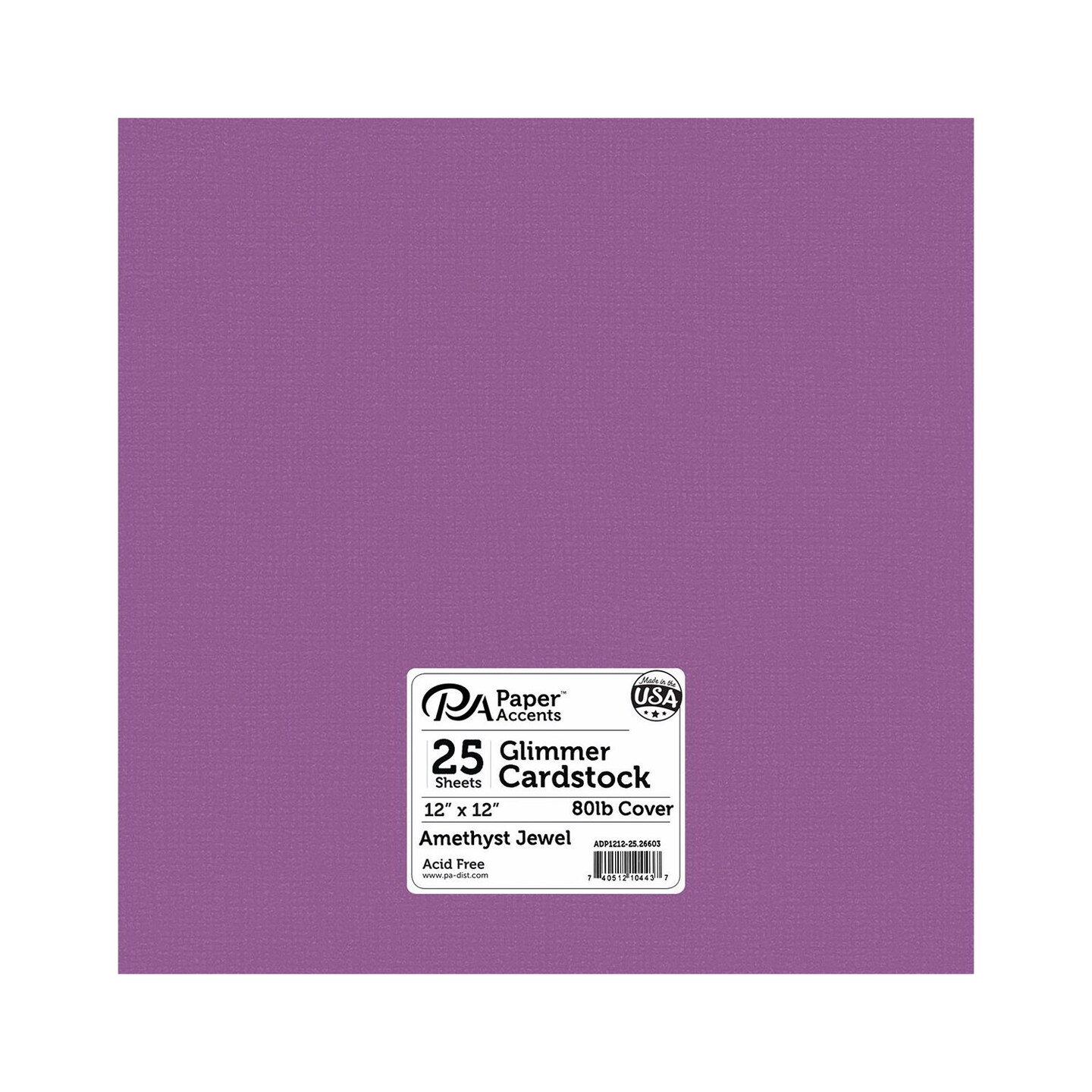 PA Paper Accents Glimmer Cardstock 12" x 12" Amethyst Jewel, 80lb ...
