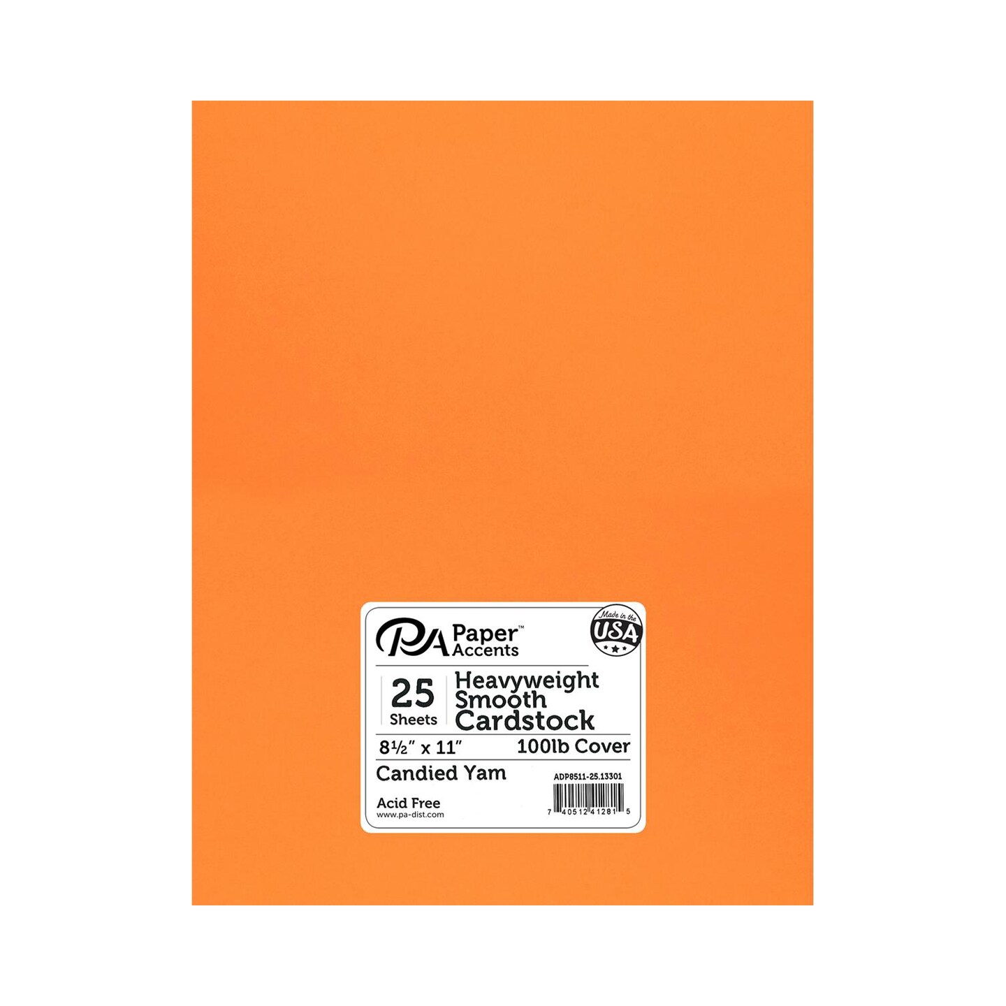 PA Paper Accents Heavyweight Smooth Cardstock 8.5" x 11" Candied Yam ...
