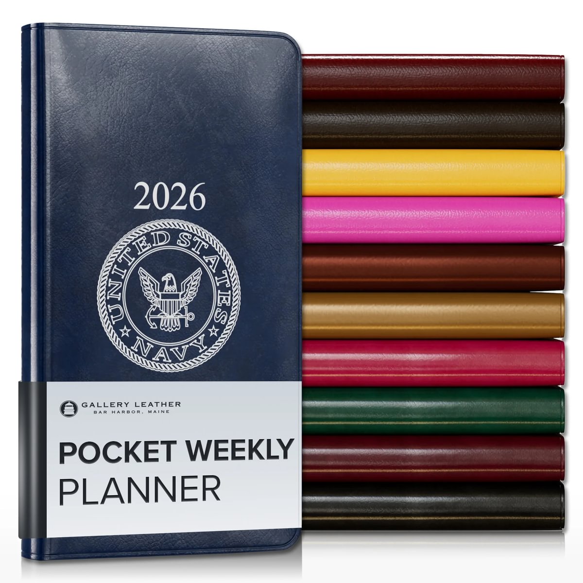Gallery Leather Pocket Weekly and Monthly Planner 2026, Elegantly Bound ...