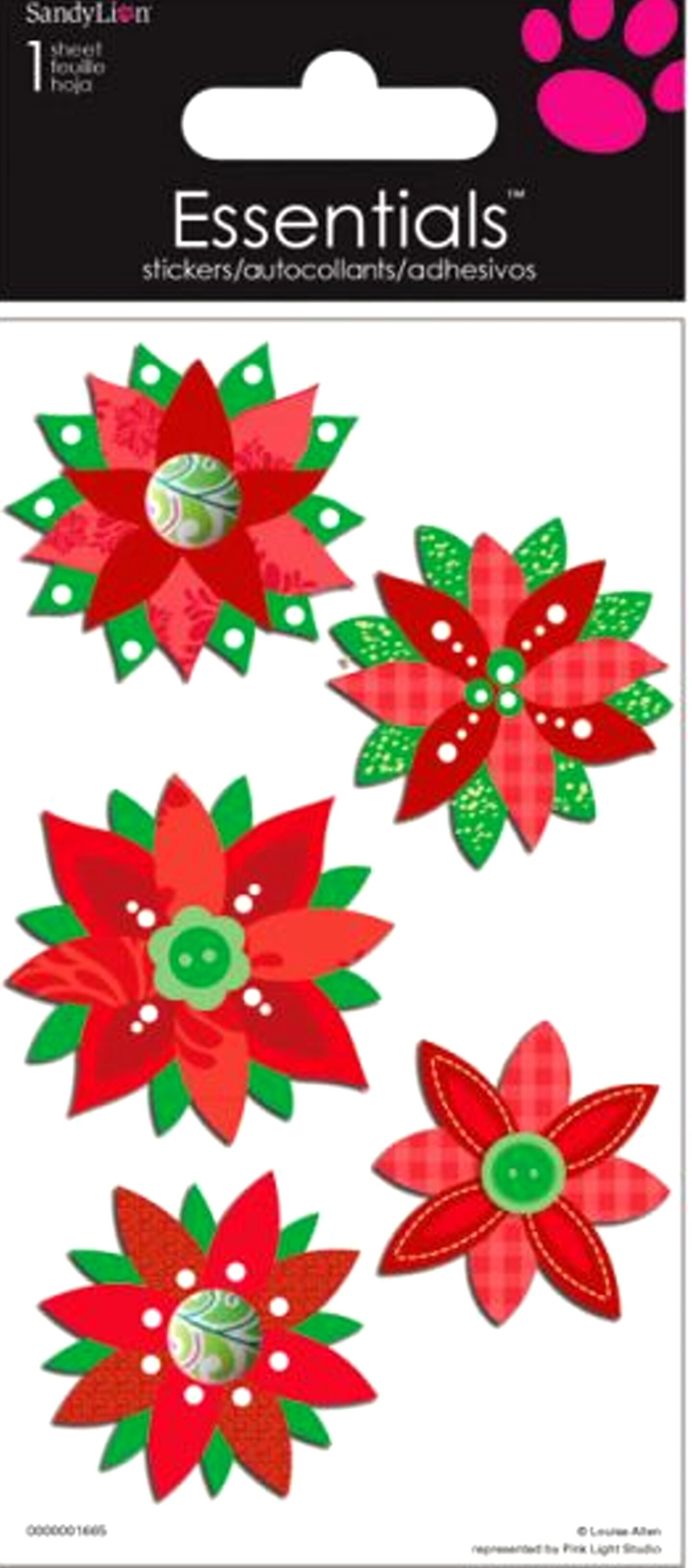 Sandylion Essentials Poinsettias Dimensional Stickers | Michaels