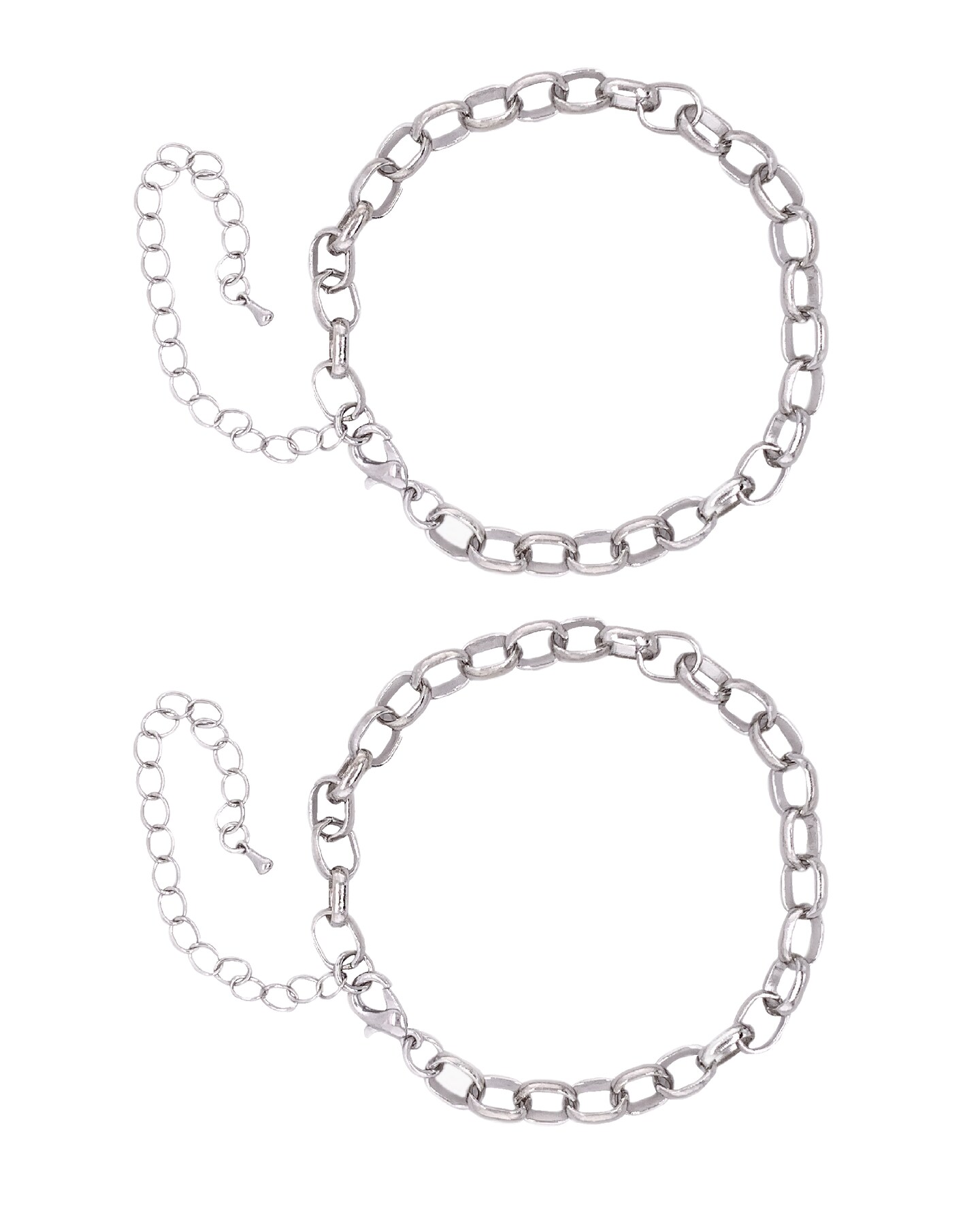 Silver Flat Link Chain Bracelets 2pc Set | Michaels