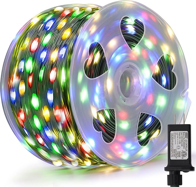 1000 LED Fairy String Lights, 328FT Long Outdoor Christmas Lights ...