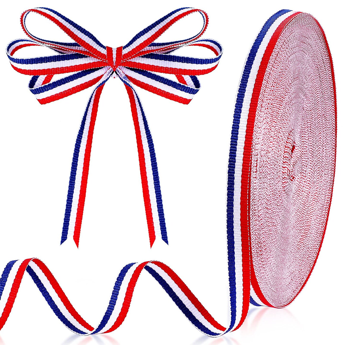 Red White Blue Striped Grosgrain Ribbon Use for Memorial Day Gift ...