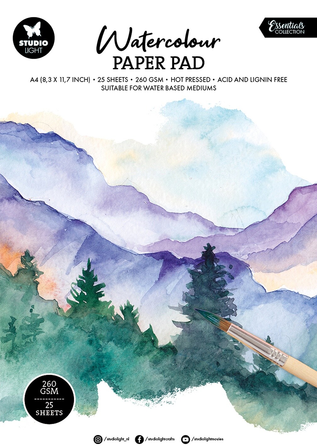 Studio Light Consumables Cardstock 8.25"X11.7" 25/Pkg-Nr. 280 Watercolor | Michaels