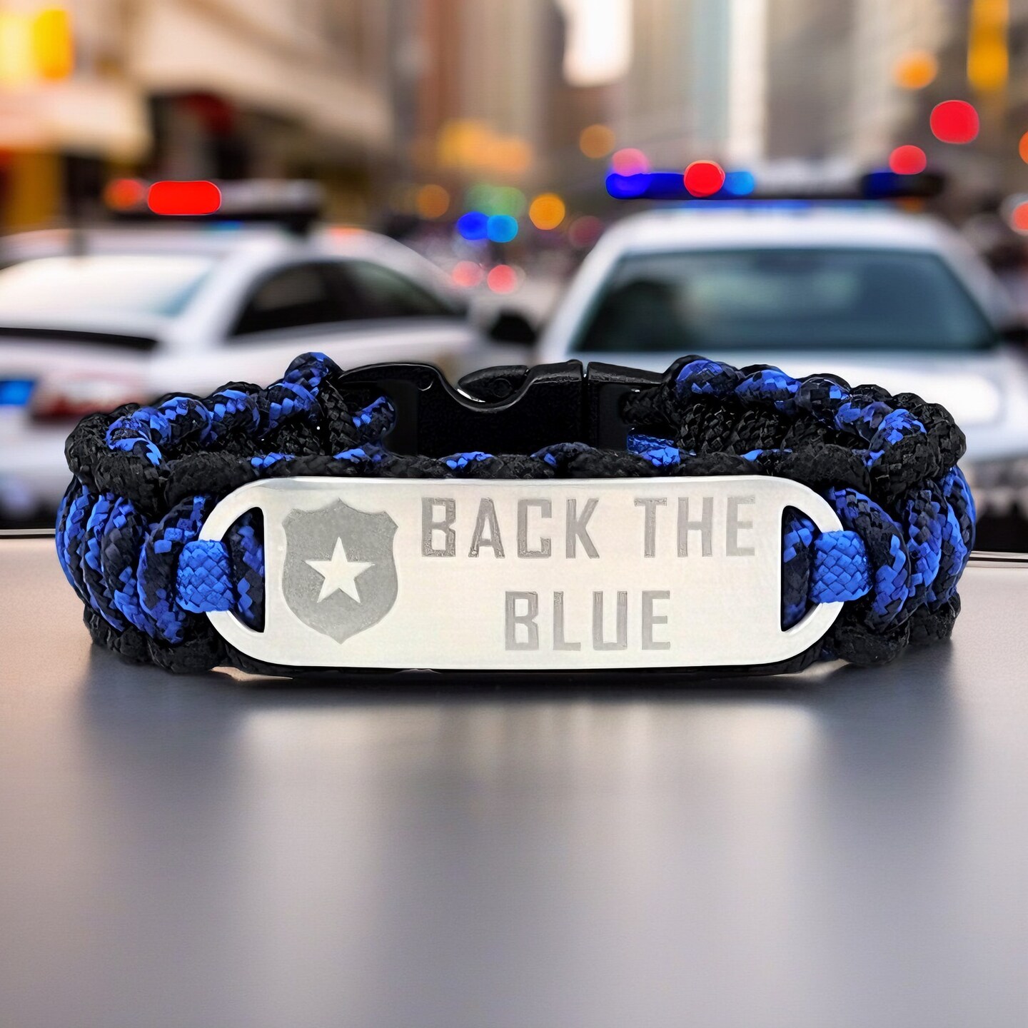Thin Blue Line 275 Paracord Bracelet for Kids or Adults with Custom ...