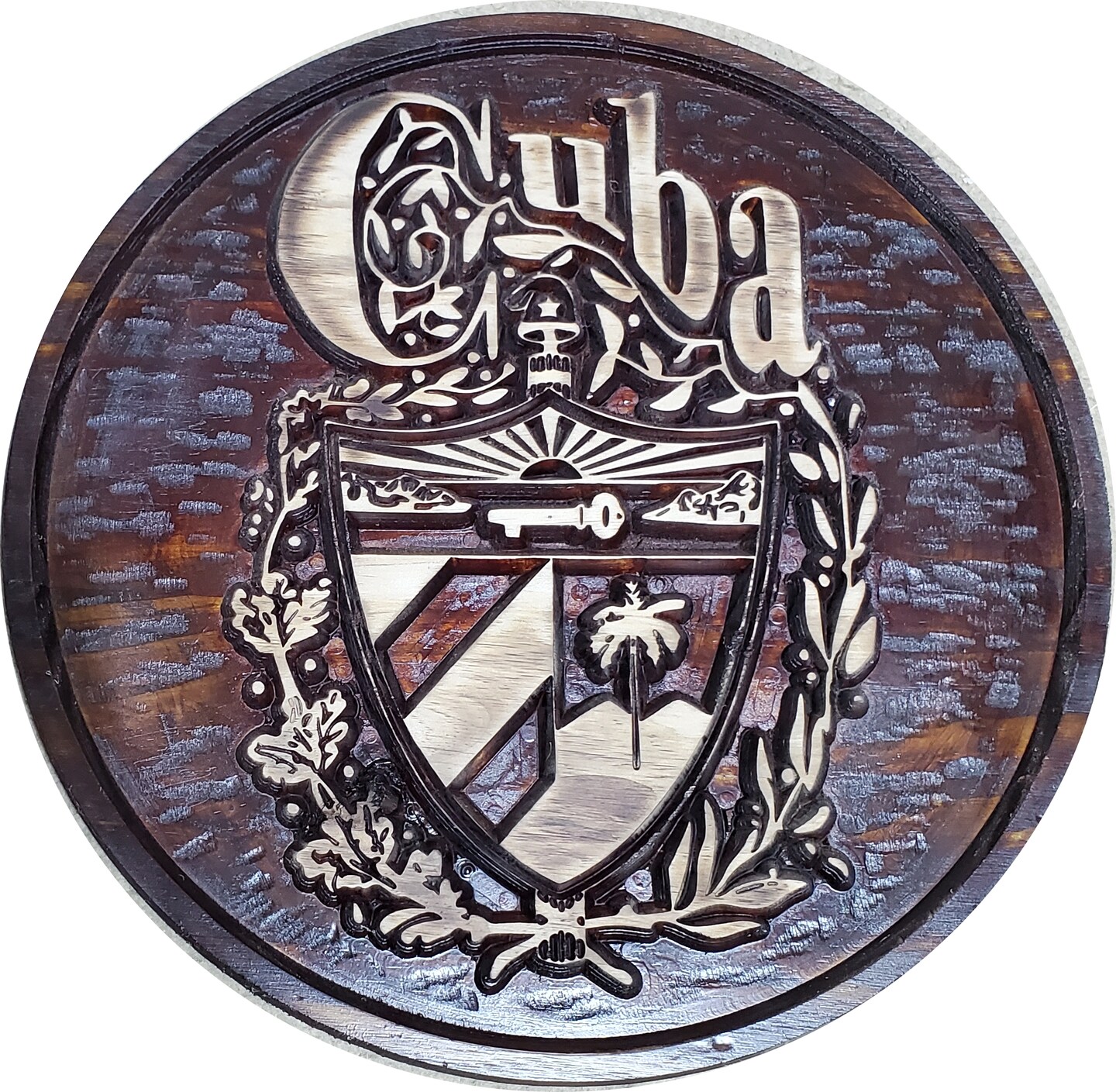Handcrafted Cuban Coat of Arms Wooden Plaque Unique Cuban Souvenir Gift ...
